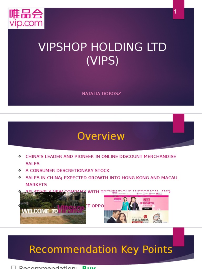 Vipshop Holding LTD (VIPS) : Natalia Dobosz | PDF | Retail | Cost Of ...