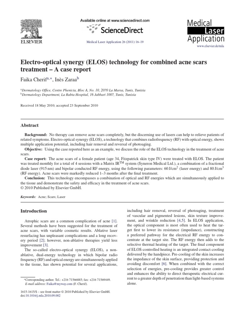 Electro-Optical Synergy (ELOS) Technology For Combined Acne Scars PDF ...