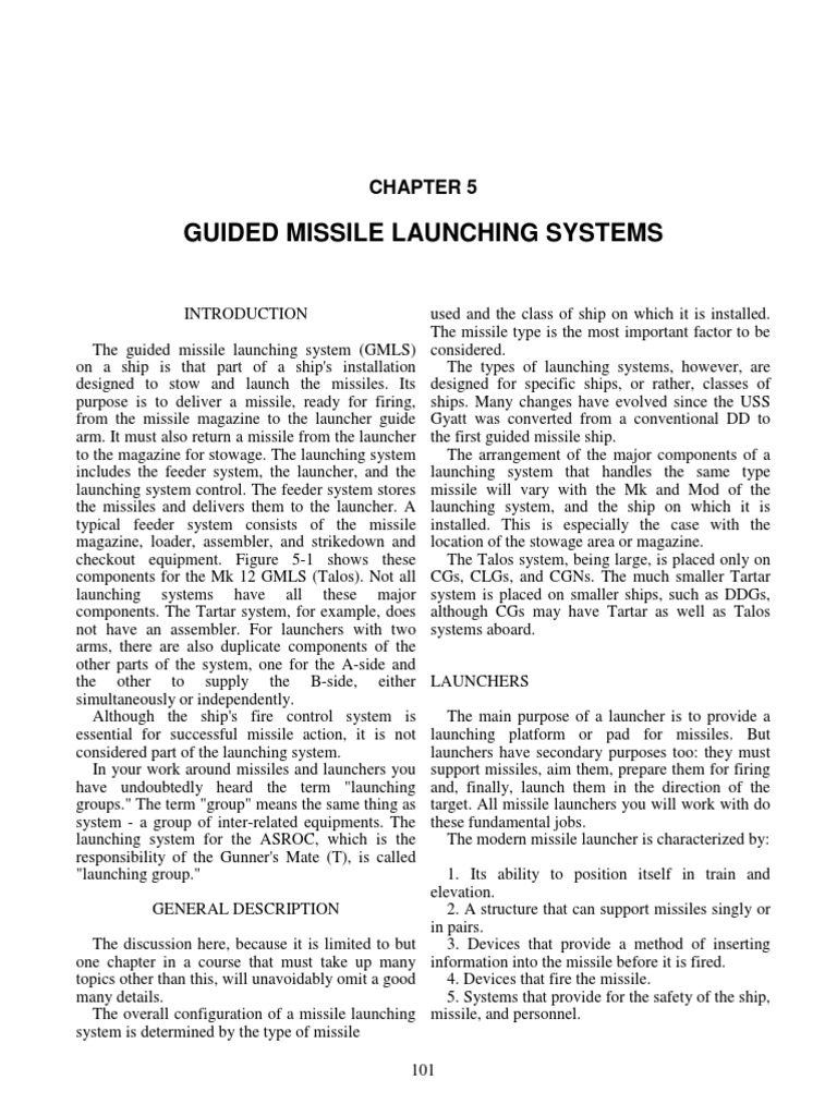 GMM 3 and 2 CHAPTER 5 Guided Missile Launching Systems | PDF | Missile ...