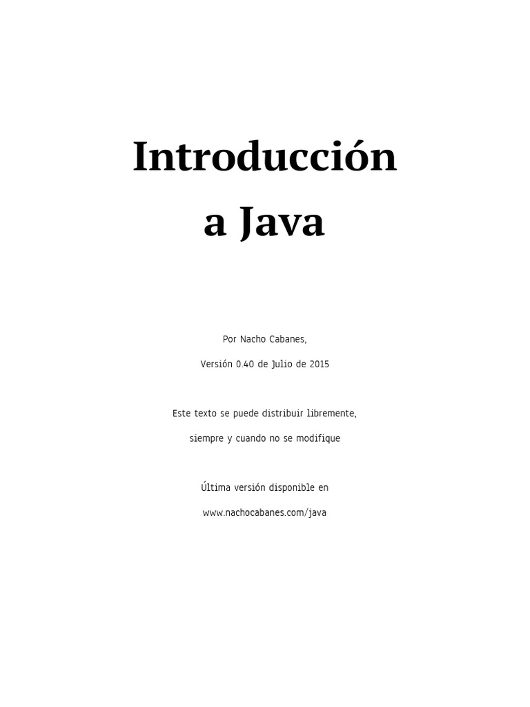 Introducción A La Programacion Con Java | PDF | Java (lenguaje de ...