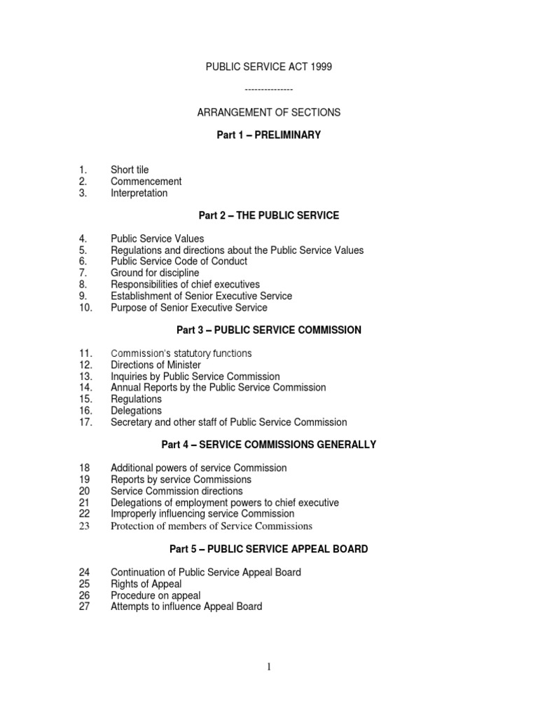 Public Service Act 1999 PDF | PDF | Appeal | Employment