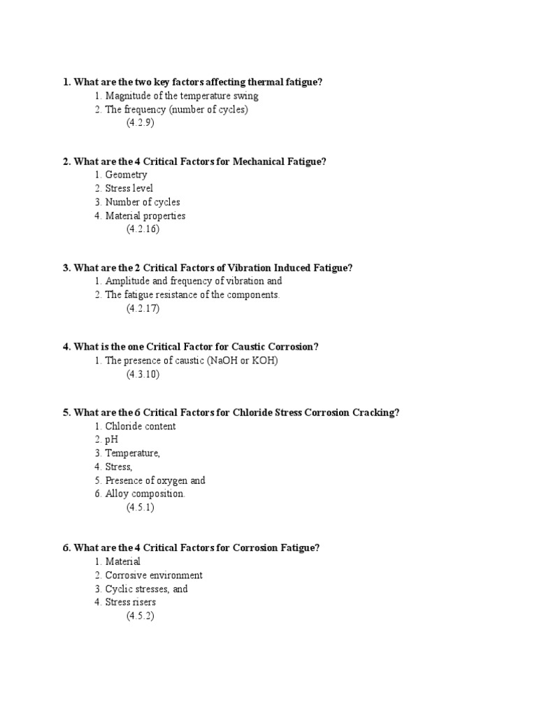 API 571 Study Guide | PDF | Corrosion | Fracture