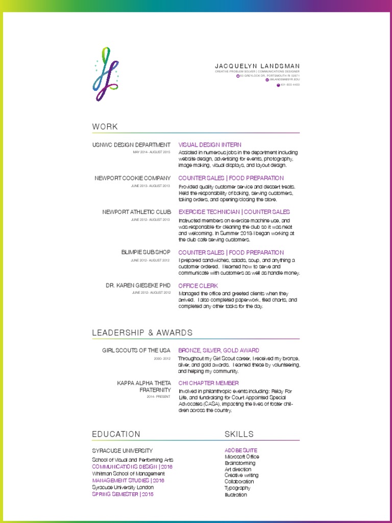 Jacquelyn Landsman Resume PDF | PDF