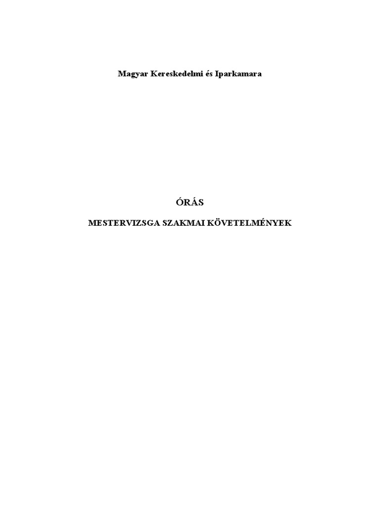 Órás Mester | PDF