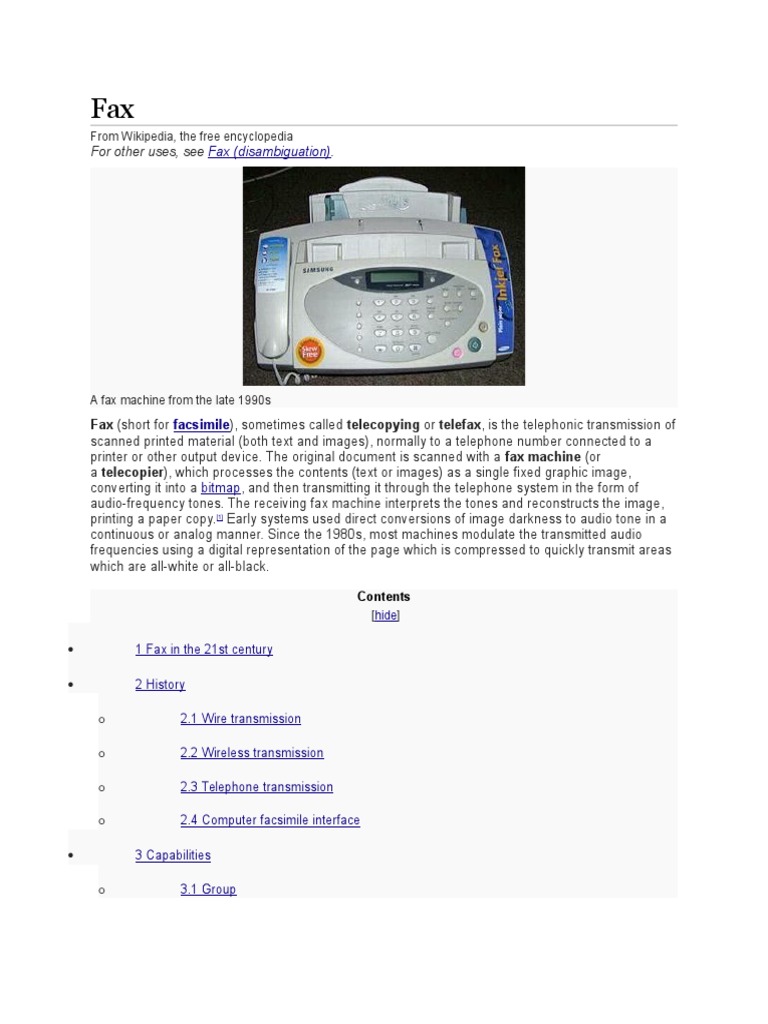 For Other Uses, See .: Fax (Disambiguation) | PDF | Fax | Digital ...