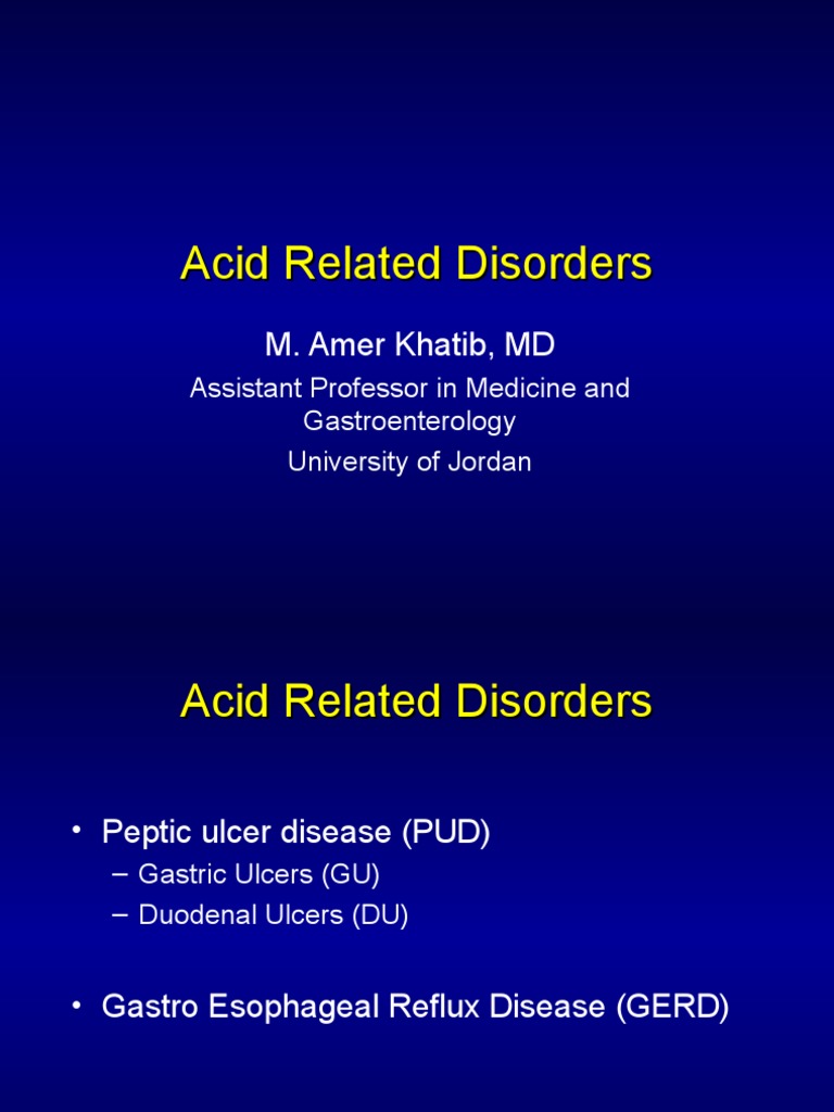 Acid Related Disorders | PDF | Peptic Ulcer | Gastroesophageal Reflux ...