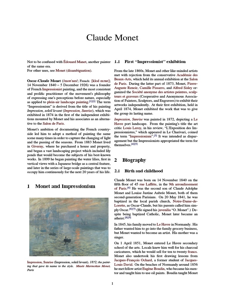Claude Monet | PDF | Claude Monet | Paintings