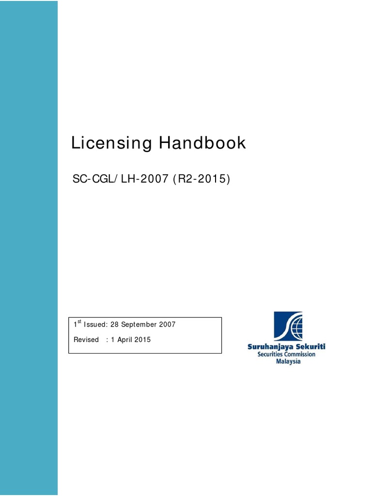 Licensing Handbook | PDF | Securities (Finance) | Investment Management