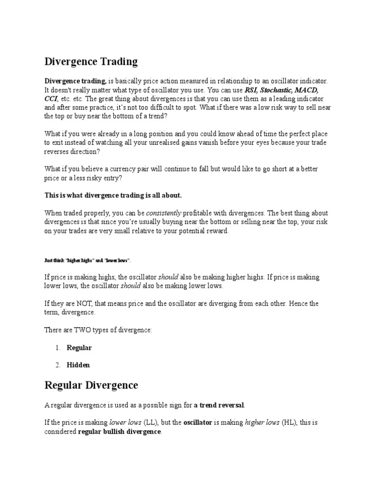 Divergence Trading Strategies Explained | PDF | Market Trend ...