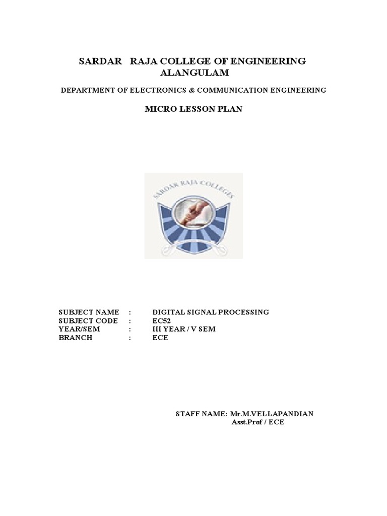 Ec52 - Digital Signal Processing | PDF | Discrete Fourier Transform ...