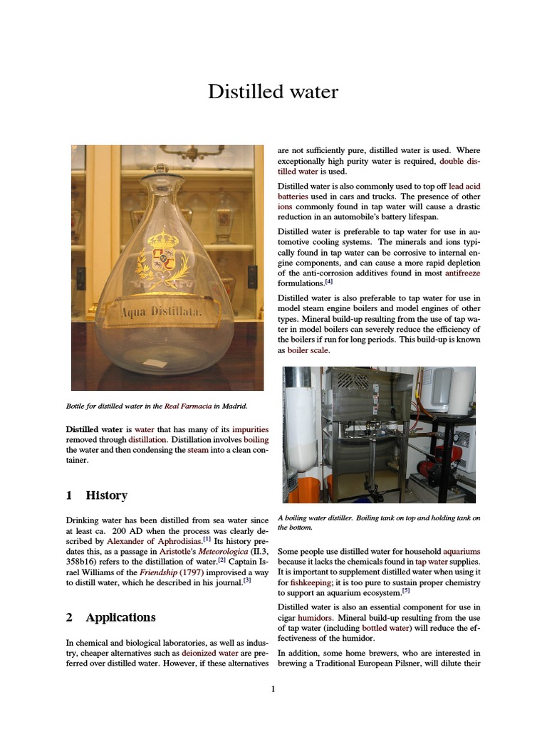 Distilled Water | PDF | Water Supply | Water Management