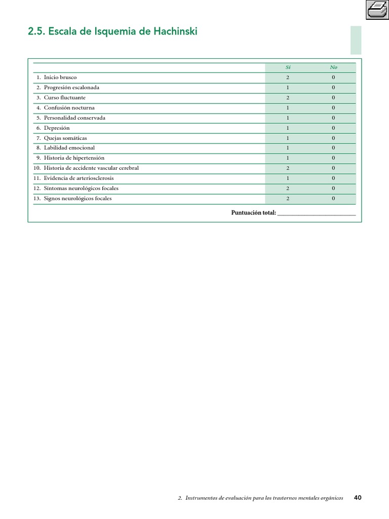 Escala de Isquemia de Hachinski | PDF