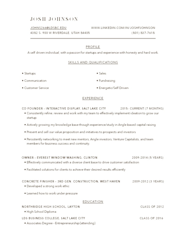 Josh - Resume | PDF