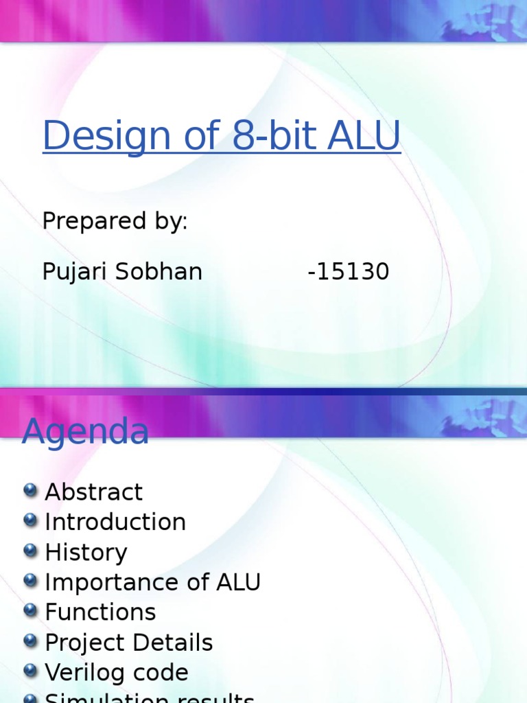 8-Bit ALU Design and Simulation | PDF | Computers