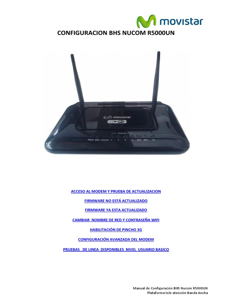 Configuración del Router Nucom R5000UN | PDF | Módem | 3 G
