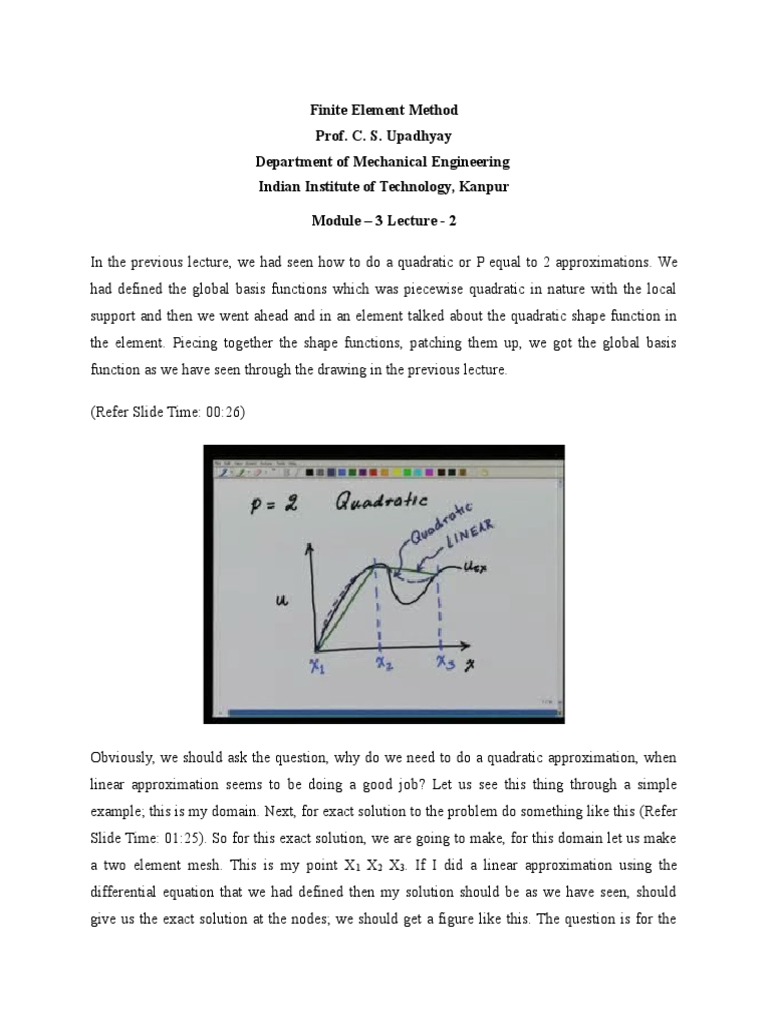 Finite Element Method Mod-3 Lec-2 | PDF | Derivative | Finite Element ...