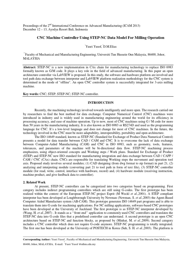 CNC Machine Controller Using STEP-NC | PDF | Numerical Control | Industries