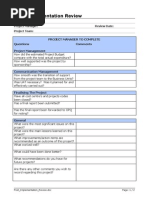 Post Implementation Review Template | PDF | Project Manager | Computer ...