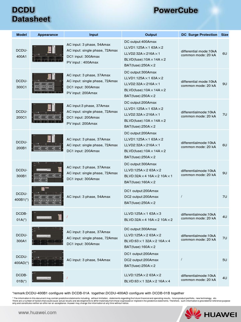 HUAWEI DCDU Datasheet | PDF | Technology & Engineering