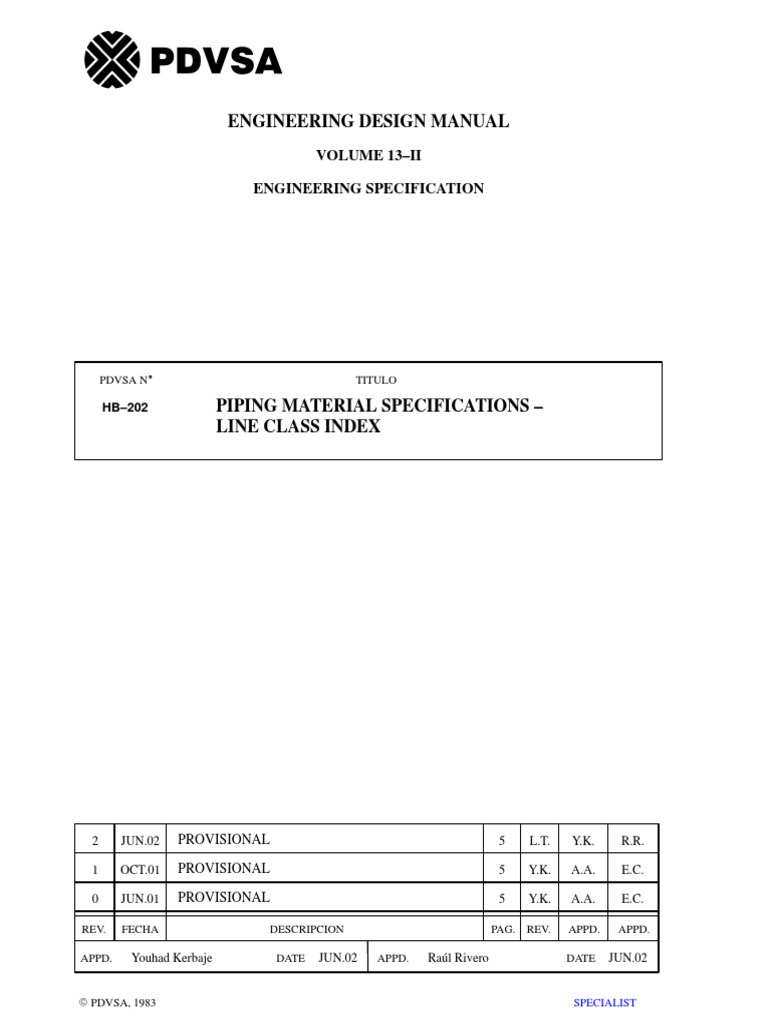 Piping Mat Specs Line Class Index Hb-202 | PDF | Natural Gas ...