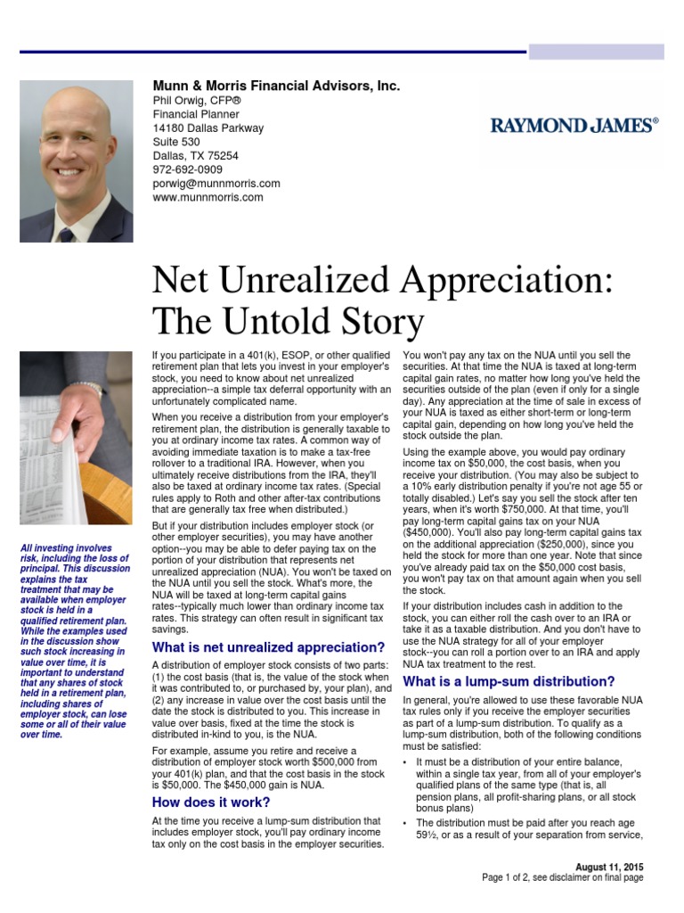 Net Unrealized Appreciation: The Untold Story | PDF | 401(K) | Cost Basis