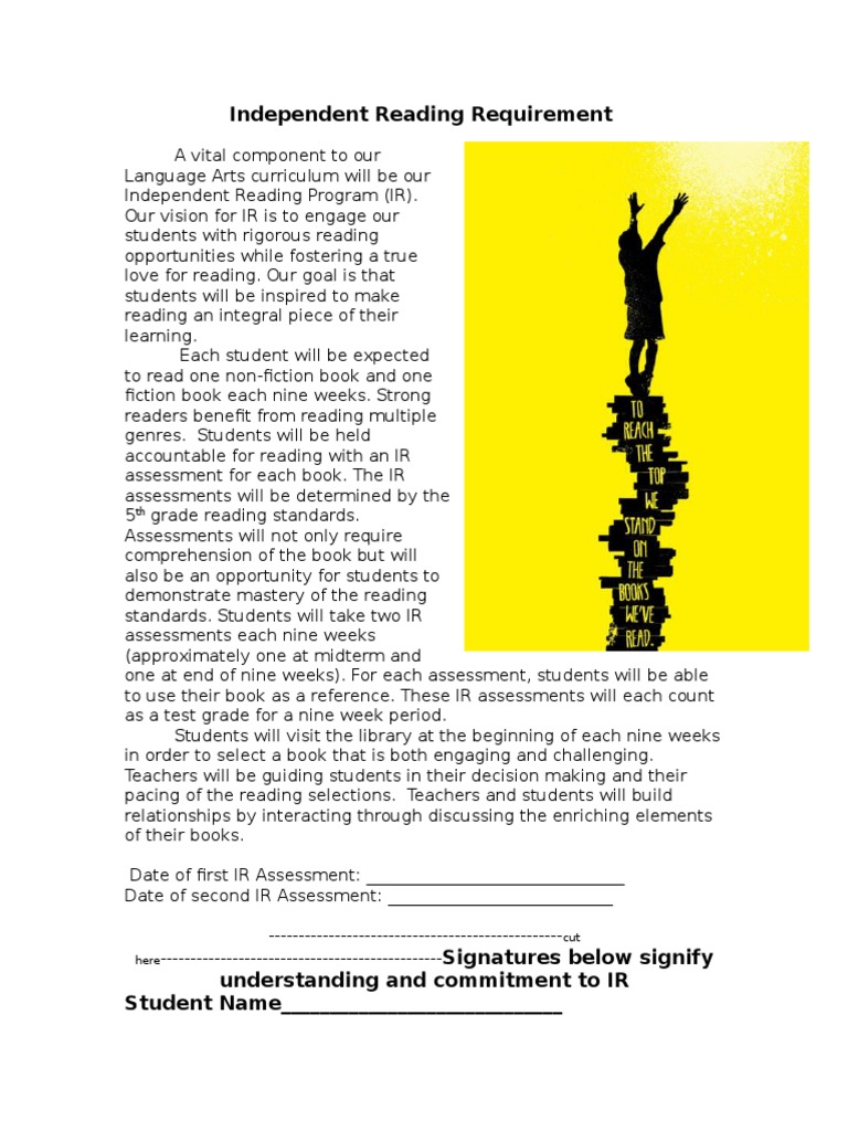 5th Grade Independent Reading Program | PDF | Self-Improvement | Wellness