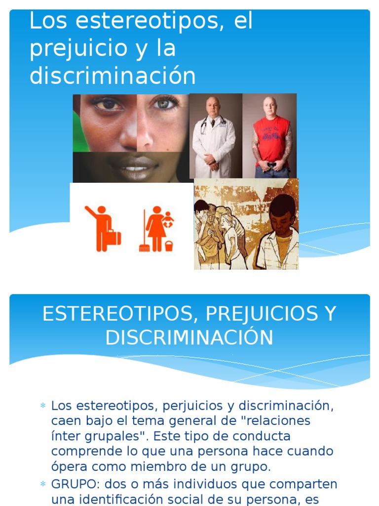 Los Estereotipos, El Prejuicio y La Discriminación | PDF | Estereotipos ...