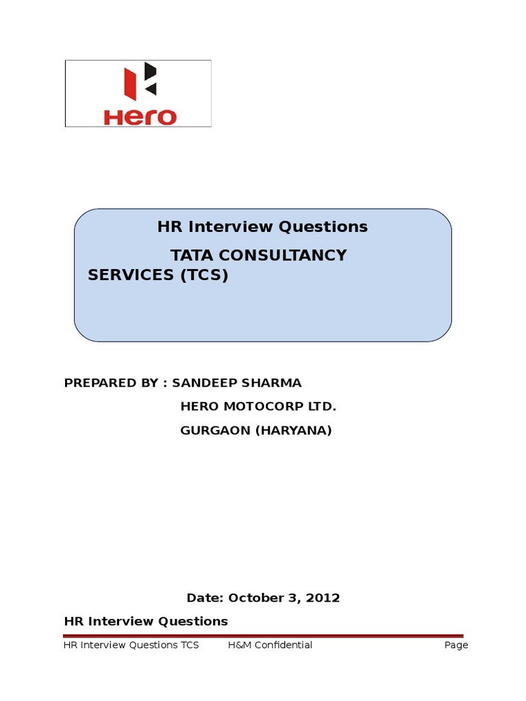 TCS HR Questions | PDF | Leadership | Sales