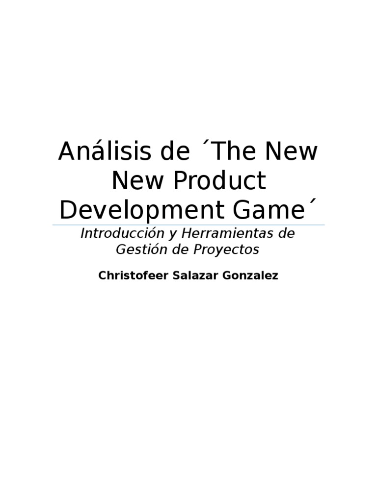Analisis de New New Product Development Game | PDF | Recursos humanos ...