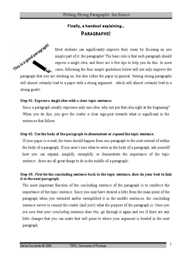 Writing Strong Paragraphs | PDF | Paragraph | Epistemology