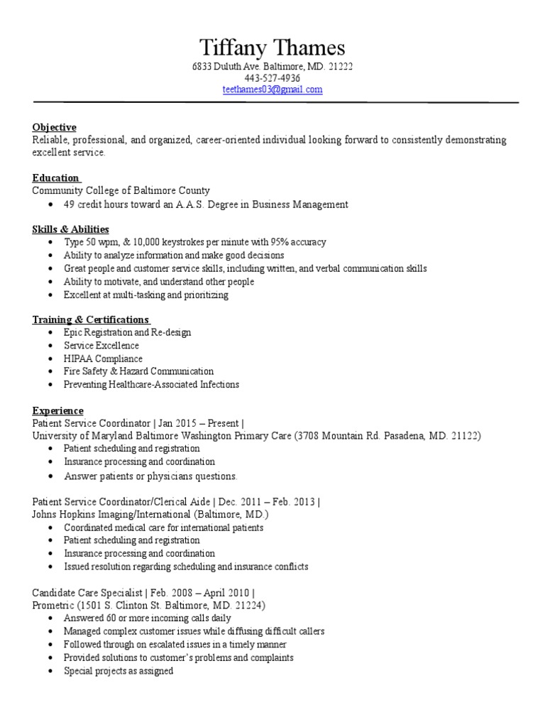 Up To Date Resume | PDF