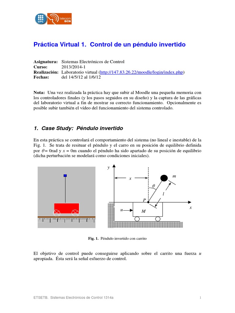 Sec Pv1 Pendulo Invertido 1314a-5195 | PDF | Movimiento (física) | Péndulo