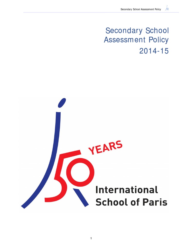 Secondary School Assessment Policy | PDF | Educational Assessment ...