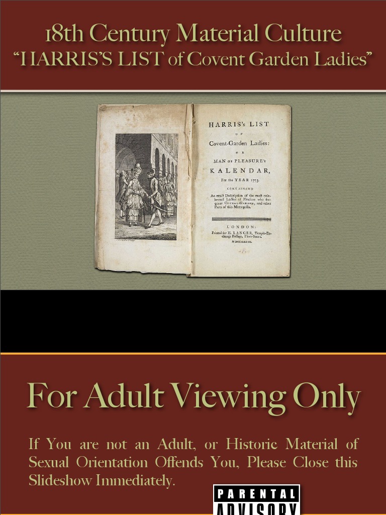 Harris's List: 18th Century Guide | PDF | Social Science