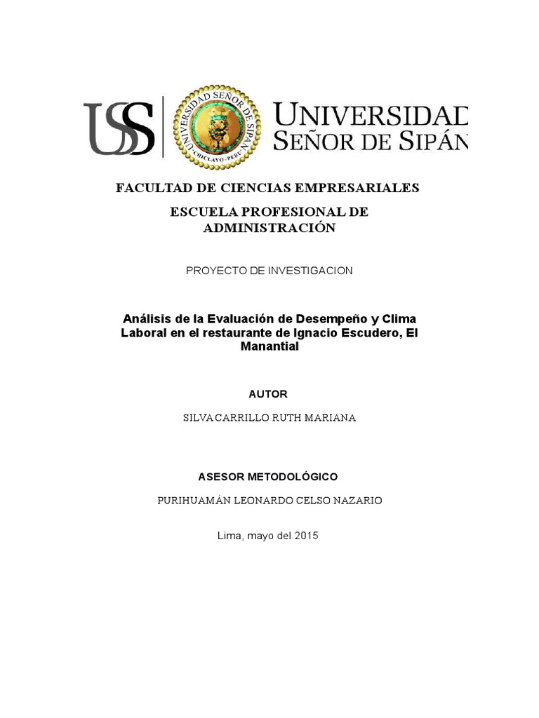 Proyecto Tesis Uss | Liderazgo | Liderazgo y tutoría