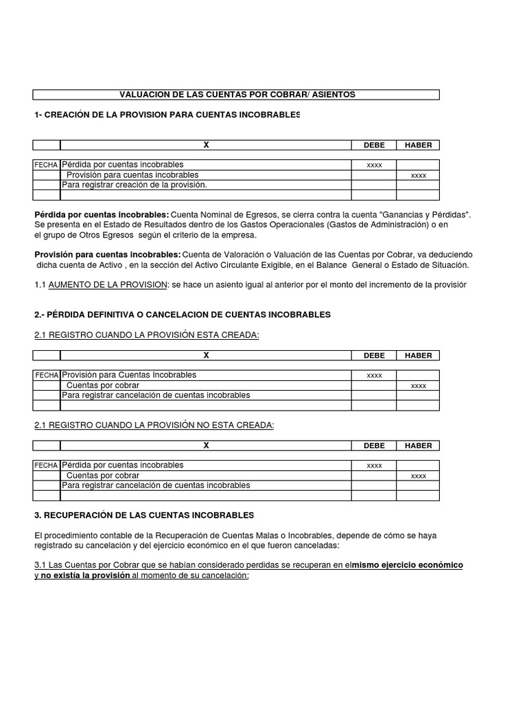 Registros Contables de La Provision | PDF | Estado de resultados ...