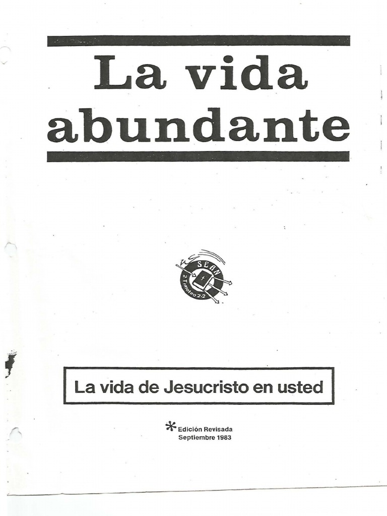 La Vida Abundante-La Vida de Jesucristo en Usted SEAN PDF | PDF | Cristo (título) | Pecado