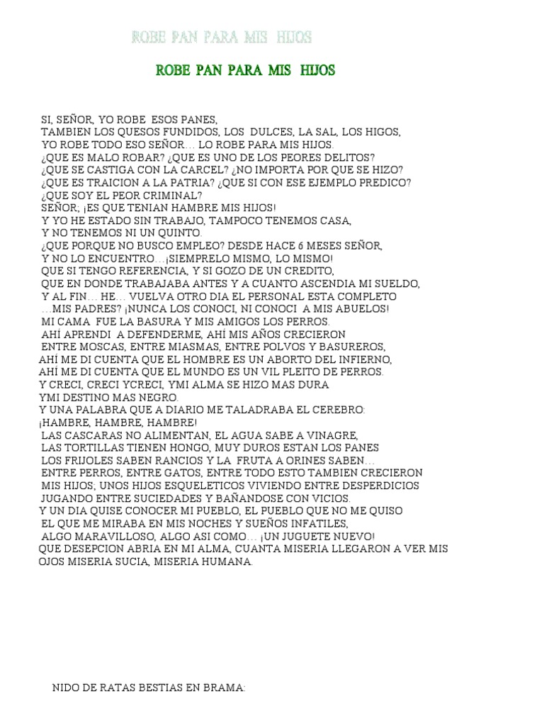 Robe Pan para Mis Hijos | PDF