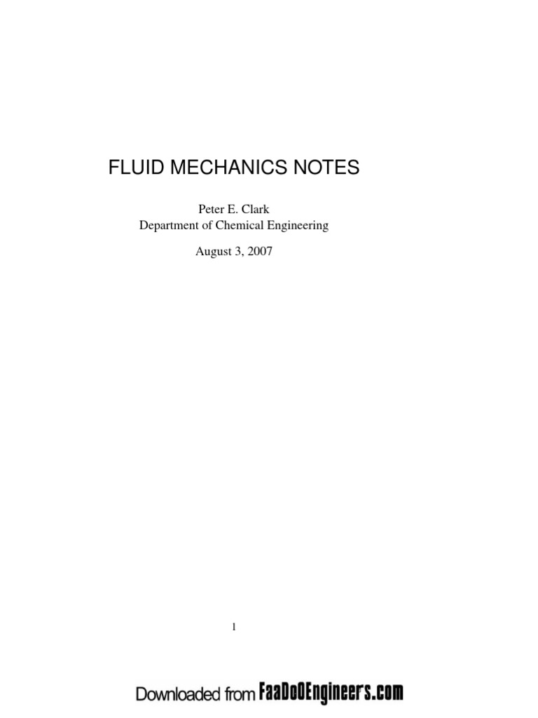 Fluid Mechanics Lecture Notes PDF | PDF | Viscosity | Laminar Flow