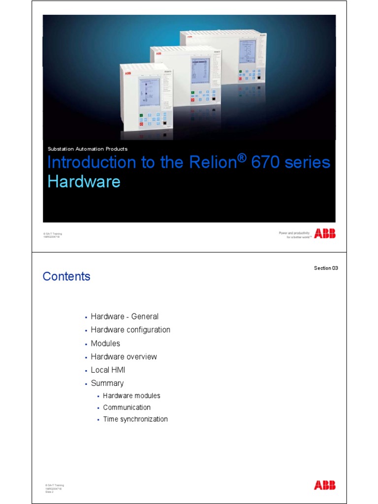 03 SEP670 Intro To Relion 670 Series Hardware | PDF | Relay | Computer ...