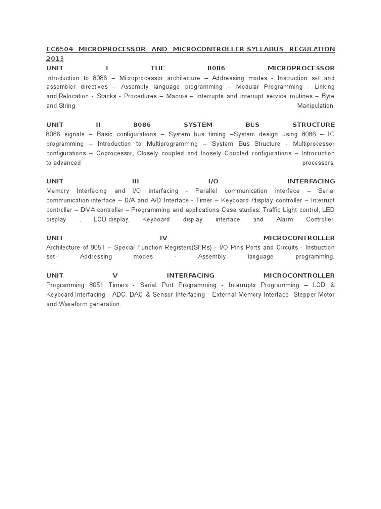 Microprocessor & Microcontroller Guide | PDF
