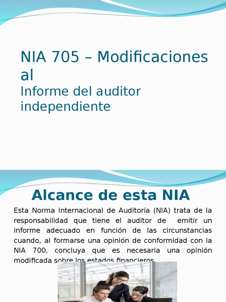 218219802-nia-705 | Auditoría financiera | Contralor, auditor