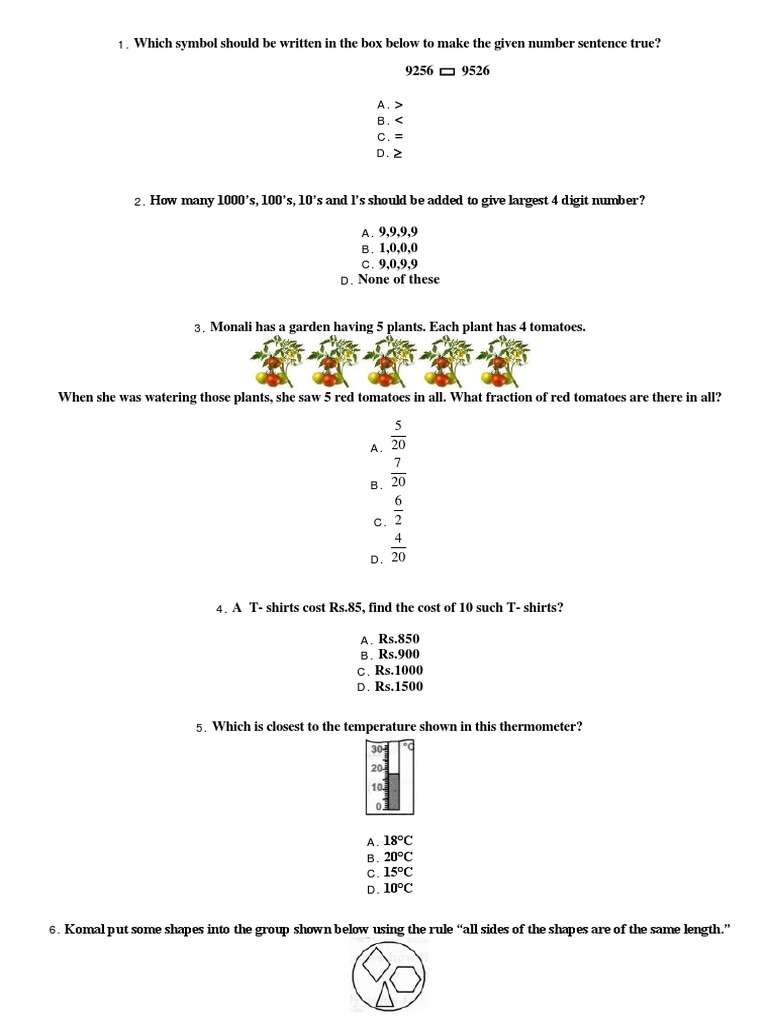 Imo Class 3 Pdf Teaching Mathematics