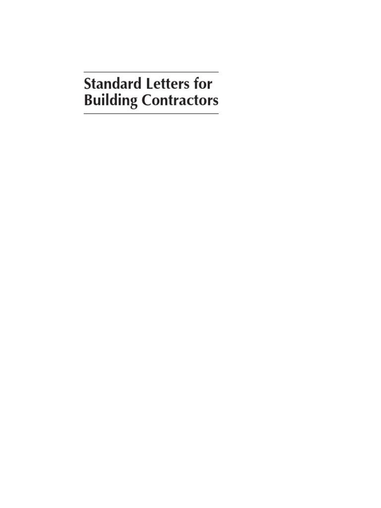 Standard Letters For Construction | Architect | Professional Liability ...