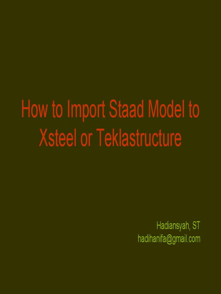 Importing STAAD Models to Tekla | PDF