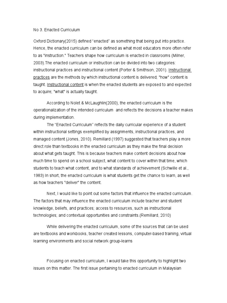 Enacted Curriculum | Download Free PDF | Educational Technology ...