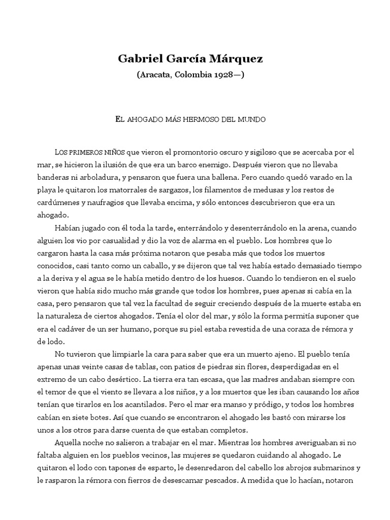 El ahogado más hermoso del mundo | PDF | Naturaleza