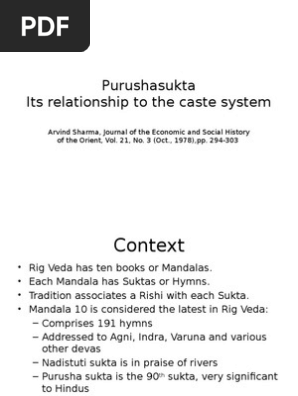 Aryan Caste System Purusha