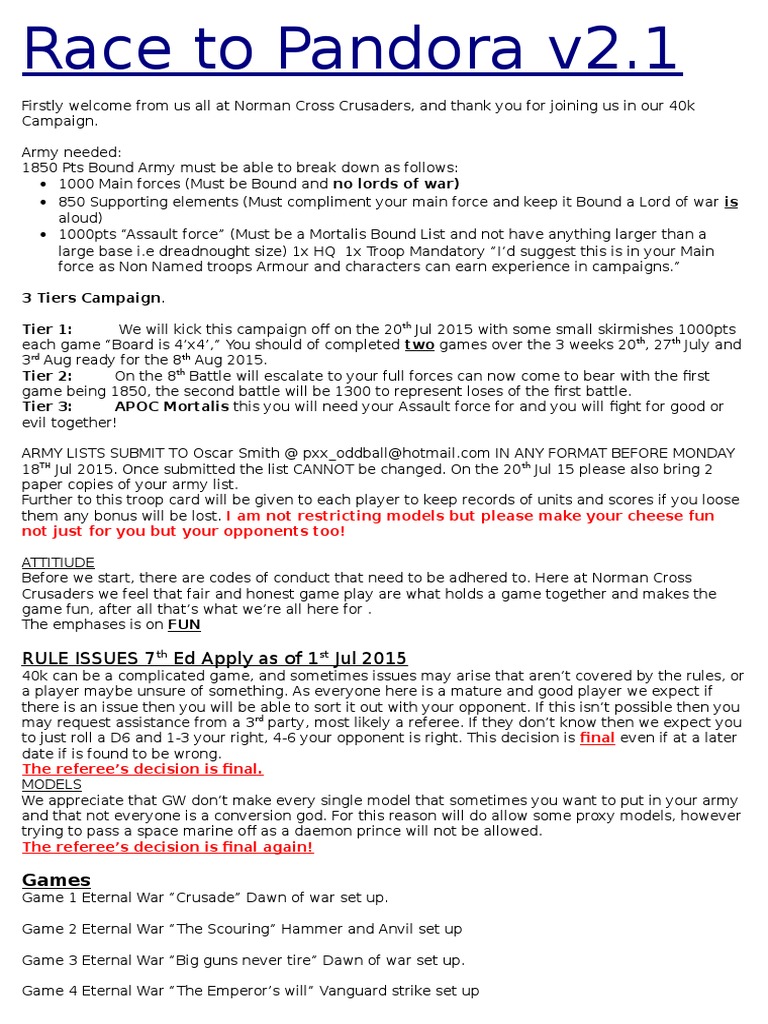 Race To Pandora v2.1 | PDF | Military | Violence