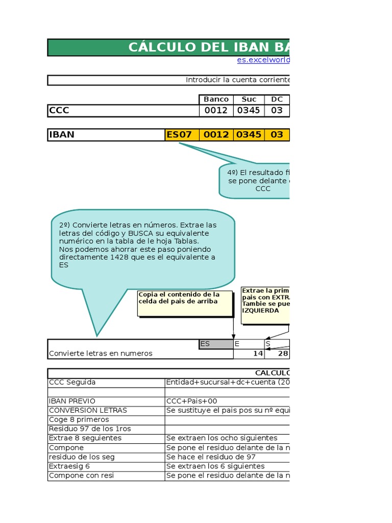 Plantilla de Excel para Calcular IBAN | PDF | Informática y tecnología ...